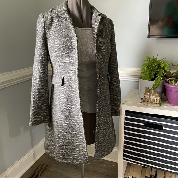 LOFT | Jackets & Coats | Loft Classic Gray Wool Blend Tweed Coat | Poshmark